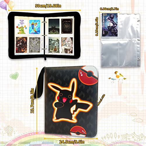 Mttaaumm Card Binder for PTCG Cards, 400 Pockets Trading Card Holder Collection Album with Sleeves - Gifts for Boys & Girl