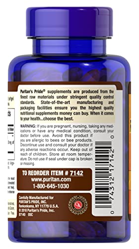 Puritan's Pride Royal Jelly 500 mg-120 Softgels (Packaging May Vary)