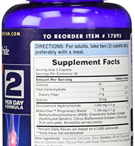 Puritan's Pride 2 Pack of Triple Strength Glucosamine, Chondroitin & MSM Joint Soother Puritan's Pride Triple Strength Glucosamine, Chondroitin & MSM Joint Soother-90 Caplets