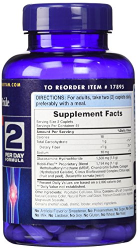 Puritan's Pride 2 Pack of Triple Strength Glucosamine, Chondroitin & MSM Joint Soother Puritan's Pride Triple Strength Glucosamine, Chondroitin & MSM Joint Soother-90 Caplets