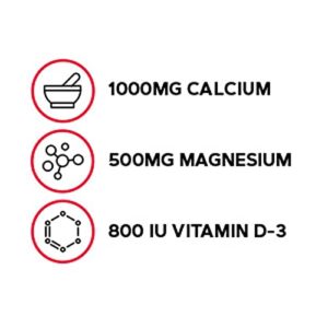 GNC Calcium Plus Magnesium & Vitamin D-3 1000 mg - 180 Caplets