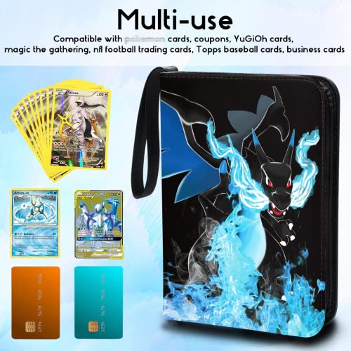 i-FSK Trading Card Binder, 4-Pockets Card Collection Binder Album Book for Game Cards with 50 Sleeves, 400 Pockets Fit 400 Trading Cards, Cheap Binder Gift for Kids Adults