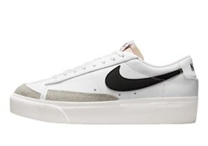 nike womens wmns blazer low platform dj0292 101 – size 8w white/black