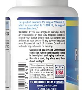 Puritan's Pride Probiotic 10 with Vitamin D, 60 Capsules (Pack of 2)