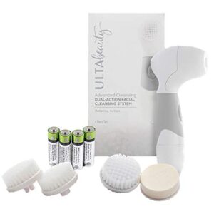 ulta beauty advanced cleansing dual-action facial cleansing system and one set replacement brushes