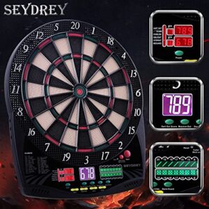 Electronic Dart Board, Soft Tip Dartboard Set with 6 Darts 50 Soft Tips, LCD Display, Power Adapter, Throw Line