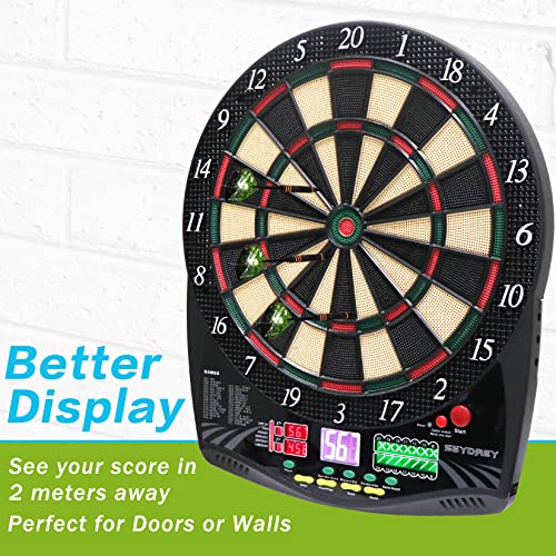 Electronic Dart Board, Soft Tip Dartboard Set with 6 Darts 50 Soft Tips, LCD Display, Power Adapter, Throw Line