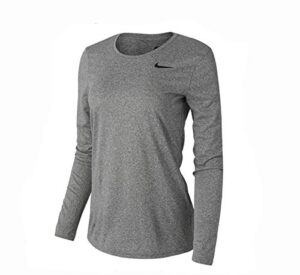 nike women’s legend l/s t sp20 top – carbon heather/carbon heather/black