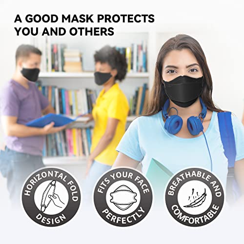 Keangs Face Masks 50 Pack, Soft and Comfortable Disposable Face Masks for Adults And Teens, Black