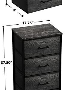 Sorbus Dresser with 4 Faux Wood Drawers - Tall Storage Unit Organizer Tower for Clothes - Bedroom, Hallway, Living Room, Closet, & Dorm Chest Furniture - Steel Frame, Wood Top, Easy Pull Fabric Bins