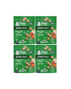 gerber organic baby food, toddler, plant-tastic, plantsyum hearts, lentil banana carrot raspberry, 1.48 oz, pack of 4