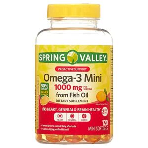 Essential Omega-3. Includes Luall Fridge Magnetic + Spring Valley Omega-3 Fish Oil Soft Gels, 1000 mg (120 MINI SoftGels)