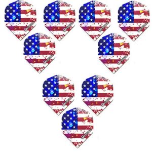 art attack designa usa american flag stars & stripes patriot, holographic strong standard dart flights (3 sets)