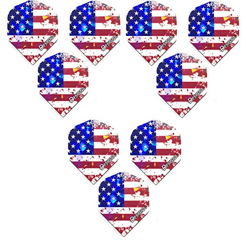 Art Attack Designa USA American Flag Stars & Stripes Patriot, Holographic Strong Standard Dart Flights (3 Sets)