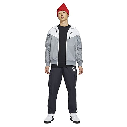 Nike Sportswear Windrunner Men's Hooded Jacket (as1, alpha, s, regular, regular, Smoke Grey/White/Smoke Grey/Black, Small)