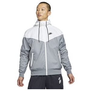 Nike Sportswear Windrunner Men's Hooded Jacket (as1, alpha, s, regular, regular, Smoke Grey/White/Smoke Grey/Black, Small)