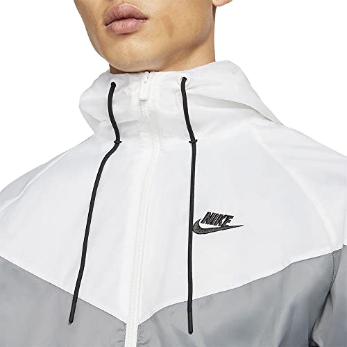 Nike Sportswear Windrunner Men's Hooded Jacket (as1, alpha, s, regular, regular, Smoke Grey/White/Smoke Grey/Black, Small)