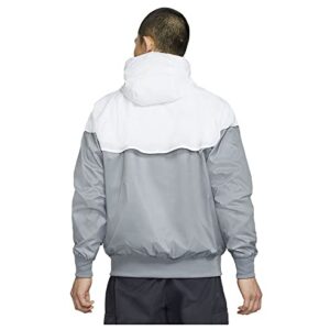 Nike Sportswear Windrunner Men's Hooded Jacket (as1, alpha, s, regular, regular, Smoke Grey/White/Smoke Grey/Black, Small)