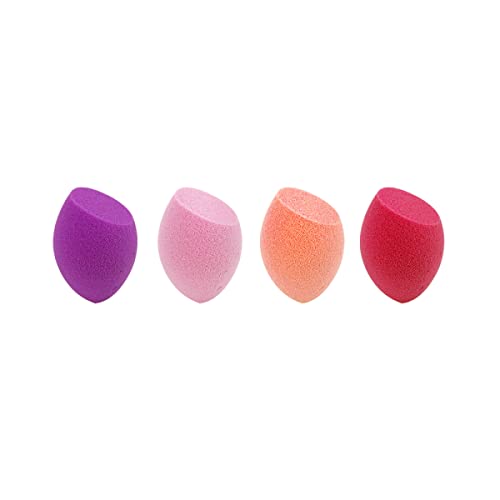 Real Techniques Mini Miracle Complexion Sponge Makeup Blender, Beauty Sponge For Touch Ups, Professional Makeup Tool, Cruelty Free, Latex Free, Perfect For Travel or On The Go, 4 Count