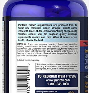 Puritan's Pride Triple Strength Glucosamine, Chondroitin & MSM Joint Soother, 90 Coated Caplets