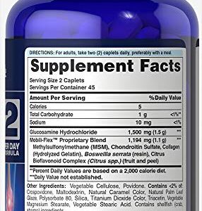 Puritan's Pride Triple Strength Glucosamine, Chondroitin & MSM Joint Soother, 90 Coated Caplets