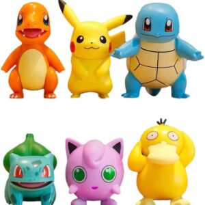 6 PCS Anime Action Figure Set Collection Pocket Monster Action Figure for Children's Toy Set Birthday Party Gift Idea Toys