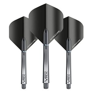 red dragon dart flights and shafts (stems) combo set – black hardcore flights and vrx black shafts