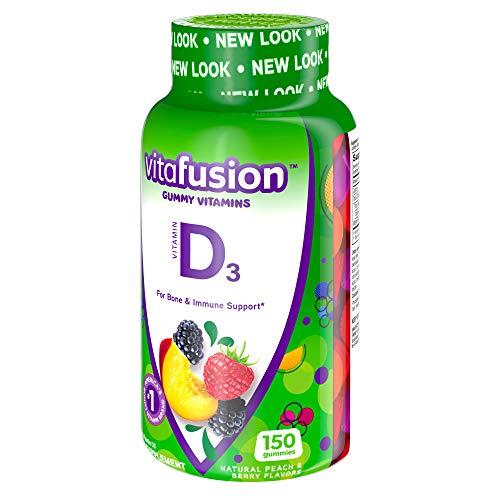 Vitafusion Vitamin D3 Gummy Vitamins, 50Mcg Per Serving, Immune System Support, Delicious Peach and Berry Flavors, 150 Ct (75 Day Supply), from America’s Number One Gummy Vitamin Brand