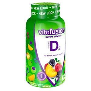 Vitafusion Vitamin D3 Gummy Vitamins, 50Mcg Per Serving, Immune System Support, Delicious Peach and Berry Flavors, 150 Ct (75 Day Supply), from America’s Number One Gummy Vitamin Brand