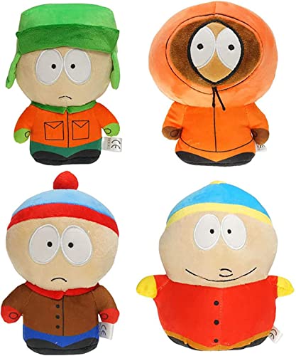 South North Park Plush Toys, 8'' Kyle Cartman Kenny Butter Doll Doll Plush Toys,Soft Cotton Stuffed Plush Doll Toy Stuffed Ornaments Gift, Anime Cartoon Fans Children Adults (4PCS)