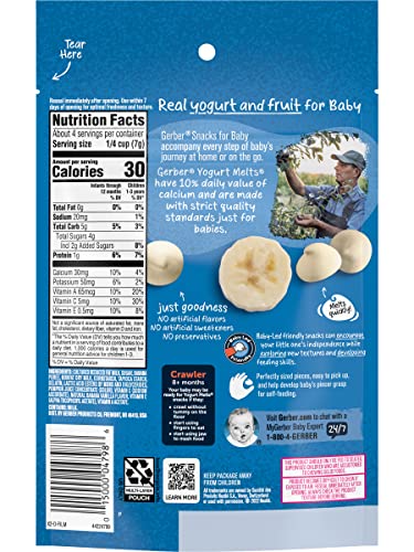 Gerber Yogurt Melts, Variety Pack, Mixed Berry + Peach + Banana Vanilla, 1oz (Pack of 7)