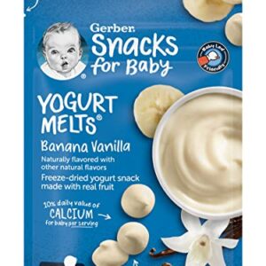 Gerber Yogurt Melts, Variety Pack, Mixed Berry + Peach + Banana Vanilla, 1oz (Pack of 7)