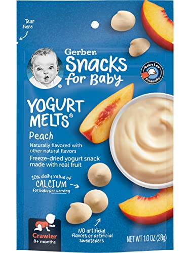 Gerber Yogurt Melts, Variety Pack, Mixed Berry + Peach + Banana Vanilla, 1oz (Pack of 7)