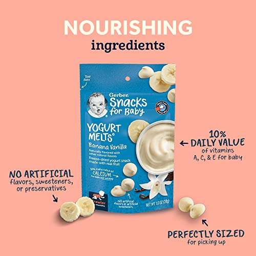 Gerber Baby Snacks Yogurt Melts, Strawberry, 1 Ounce