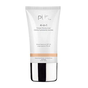 pÜr 4-in-1 tinted moisturizer with spf 20 – hydrating face moisturizer, primer, & foundation with shea butter, aloe vera & vitamin b3 – vegan friendly – free of paraben, gluten & bpa – medium