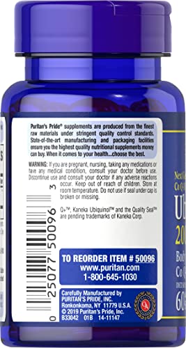 Ubiquinol 200mg, Supports Heart Health, 60 Softgels by Puritan's Pride