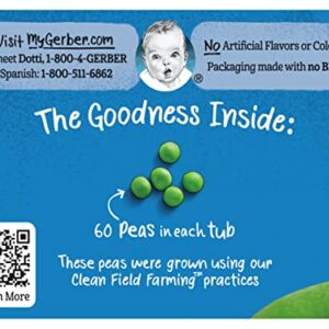 Gerber Natural for Baby 1st Foods Baby Food Tubs, Pea, Non-GMO Pureed Baby Food for Supported Sitters, Made with Natural Vegetables, 2 - 2 OZ Tubs/Pack (Pack of 4)