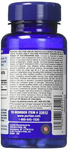 Puritans Pride DHEA* 100 Mg,Healthy Aging Formula, 60 Count