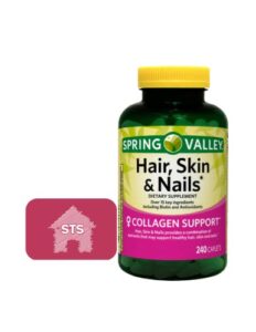 spring valley hair, skin & nails caplets, 240 count + sts fridge magnet.