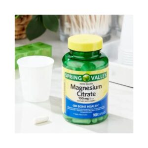 Spring Valley - Magnesium Citrate 100 mg, Rapid-Release, 100 Capsules + STS Fridge Magnet.