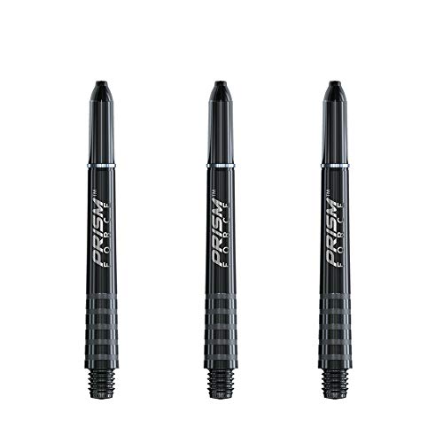 Winmau Prism Force Dart Shafts, Force Grip Zone Stems, Medium 48mm, Black (3 Sets)