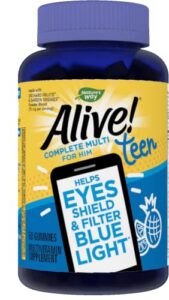 nature’s way alive! teen gummy multivitamin for him, fruit punch flavored