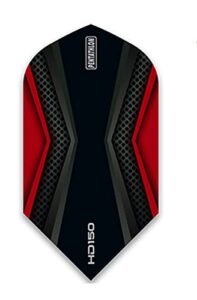 us darts 3 sets slim pentathlon hd150 red/black dart flights – 150 micron, ex-tough