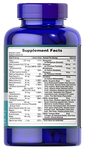 Puritans Pride Ultra Woman 50 Plus Multivitamin Caplets with Zinc, 120 Count, White