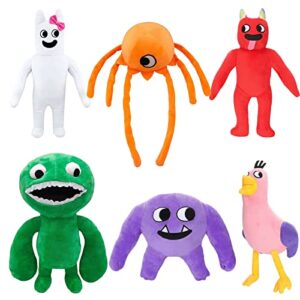 salacici garten of banban plush, garden of ban ban jumbo josh plush, opila bird plushies, monster horror stuffed figure dolls, suitable for gifts to fans and friends(6pcs)