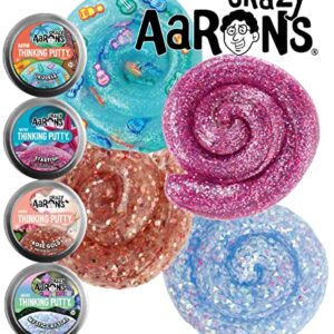 Crazy Aaron's Putty Mini Tins Mystical Crystal, Ukulele, Starfish & Rose Gold Gift Set Bundle - 4 Pack (13.3g Each)