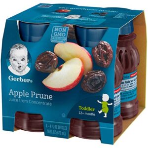 Gerber 100% Juice Apple Prune, 4 Fl Oz (Pack of 24)