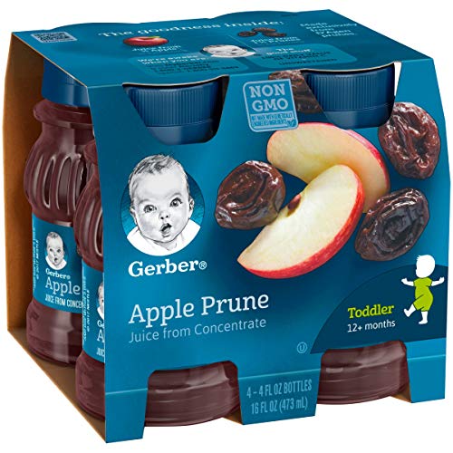 Gerber 100% Juice Apple Prune, 4 Fl Oz (Pack of 24)