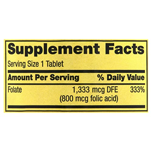 Support Your Body's Needs with Spring Valley's Folate Dietary Supplement - 1,333mcg, 400 Count. Includes Luall Fridge Magnetic