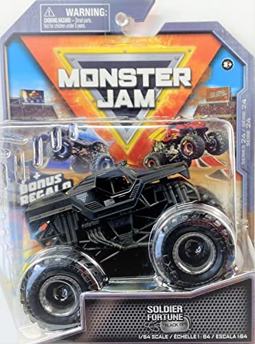 Monster Jam Series 24 Soldier Fortune Black Op 1:64 Scale Truck with Bonus Regalo